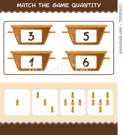 Match the same quantity of pineapple. Counting...-插圖素材 [79291625] - PIXTA圖庫