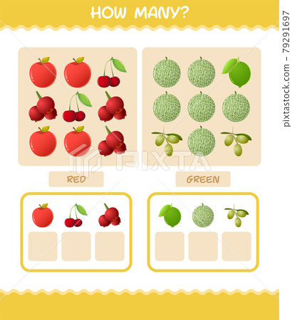 How many cartoon fruits. Counting game.... - Stock Illustration ...