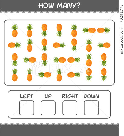 How many cartoon pineapple. Counting game.... - Stock Illustration ...