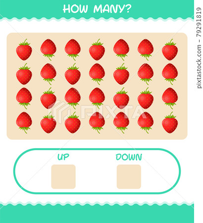 How many cartoon strawberry. Counting game.... - Stock Illustration ...