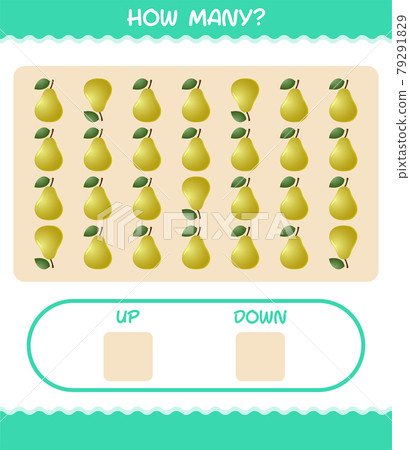 How many cartoon pear. Counting game.... - Stock Illustration [79291829 ...