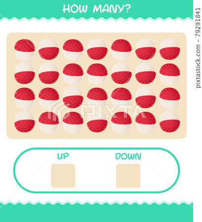 How many cartoon lychee. Counting game.... - Stock Illustration ...