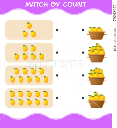 Match by count of cartoon lemon. Match and... - Stock Illustration ...