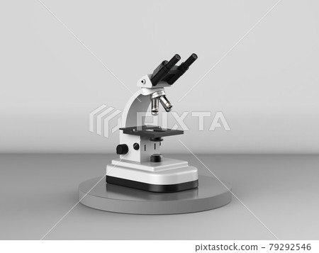 microscope on grey background - Stock Illustration [79292546] - PIXTA