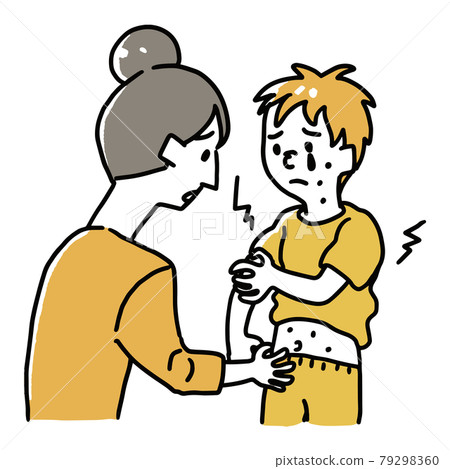 Boy with itchy skin - Stock Illustration [79298360] - PIXTA
