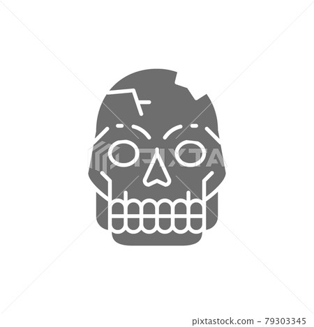 Primitive man skull, Pithecanthropus bones,... - Stock Illustration ...
