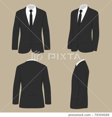 suit uniform, back side view of jacket - Stock Illustration [79304089 ...