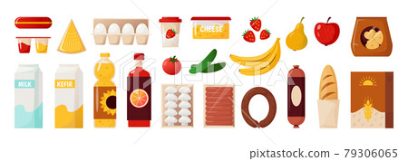 Daily food. Cartoon packed meal. Fresh... - Stock Illustration ...