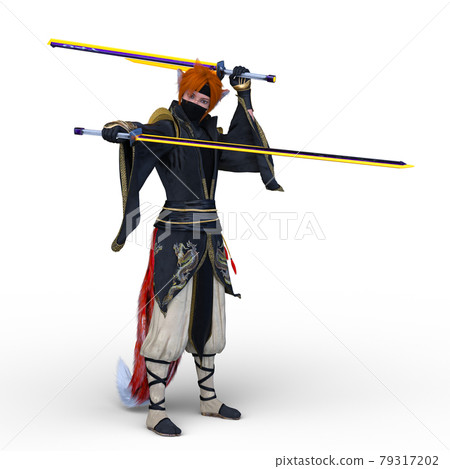 Dual wield swordfighter - Stock Illustration [79317202] - PIXTA