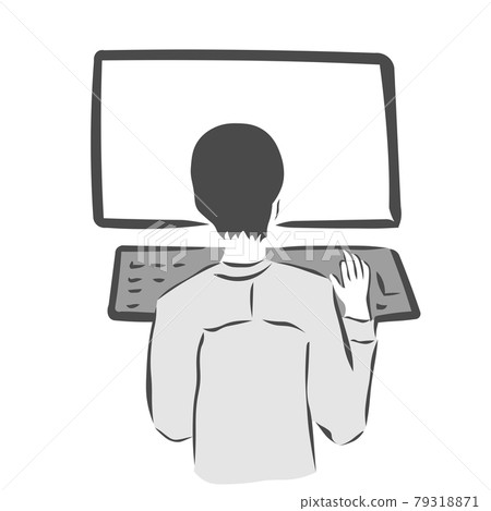 Illustration of a person inputting with a... - Stock Illustration ...