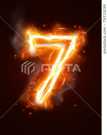 Fiery number 7 - Stock Illustration [79319299] - PIXTA
