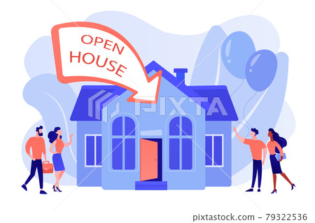 Open house concept vector illustration. - Stock Illustration [79322536 ...