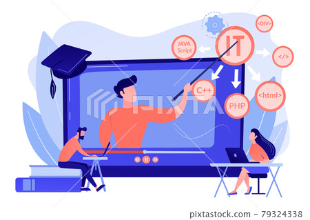 Online IT courses concept vector illustration - Stock Illustration ...