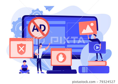 Ad blocking software concept vector illustration. - Stock Illustration ...