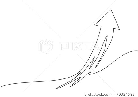Single one line drawing of flying up arrow... - Stock Illustration ...