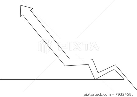 Continuous one line drawing of increasing graph... - Stock Illustration ...