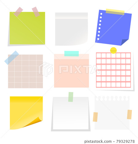 a variety of memo, memo pad, sticky memo, note... - Stock Illustration ...