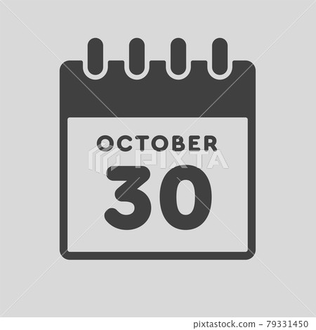 Icon day date 30 October, template calendar page - Stock Illustration ...