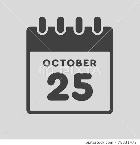 Icon day date 25 October, template calendar page - Stock Illustration ...