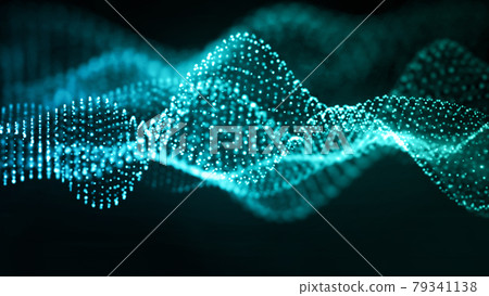 Blue particle material. Image of data and... - Stock Illustration ...