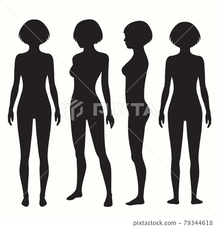 body anatomy, front, back, side view - Stock Illustration [79344618 ...