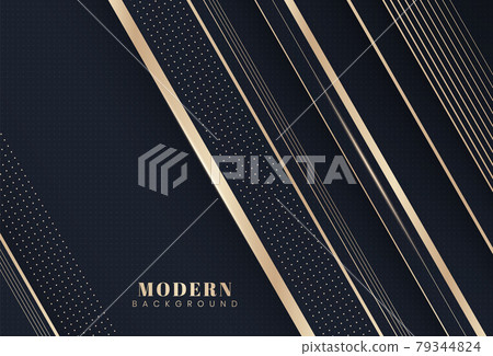 Modern abstract dark and golden lines... - Stock Illustration [79344824 ...