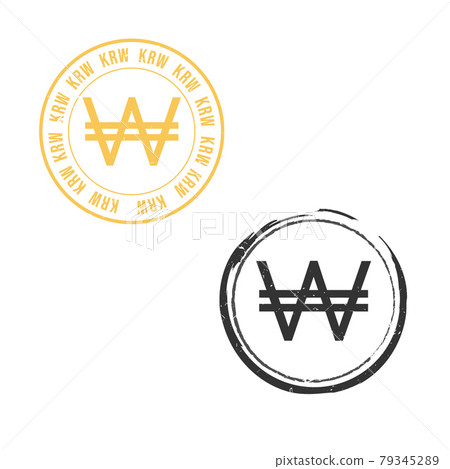 Korea won KRW grunge stamp seal vector-插圖素材 [79345289] - PIXTA圖庫
