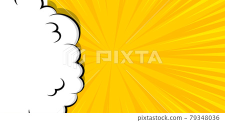 Cartoon puff cloud yellow background for text - Stock Illustration ...