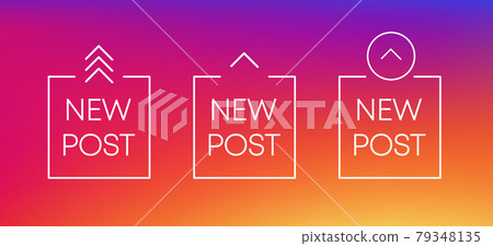 Three white new post icon. Scroll arrow up drag... - Stock Illustration ...
