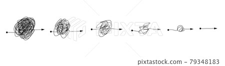 Complex and simple line path set. Scribble line... - Stock Illustration [79348183] - PIXTA