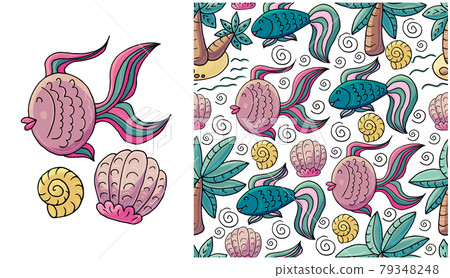 Set of element and seamless pattern. ideal for... - Stock Illustration ...