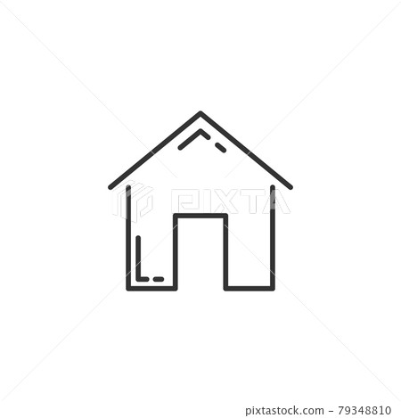 Gray line icon of home on white background.... - Stock Illustration ...