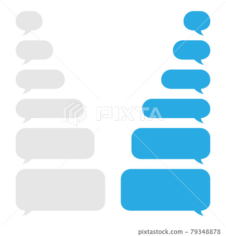 Set of blue and gray message bubbles design... - Stock Illustration ...