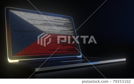 Flag of the Czech Republic made with computer... - Stock Illustration ...