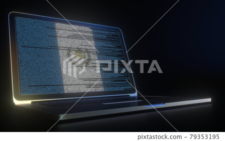 Open laptop and computer code on the screen... - Stock Illustration ...