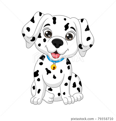Cute baby dalmatian cartoon on white background - Stock Illustration ...