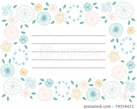 Light blue flower letter frame - Stock Illustration [79359425] - PIXTA