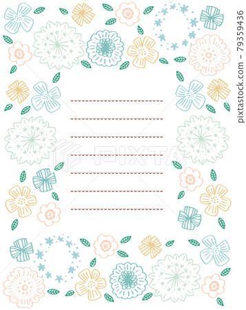 Light blue flower letter frame - Stock Illustration [79359436] - PIXTA