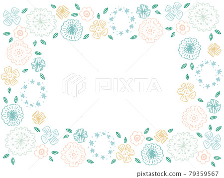 Light blue flower frame - Stock Illustration [79359567] - PIXTA