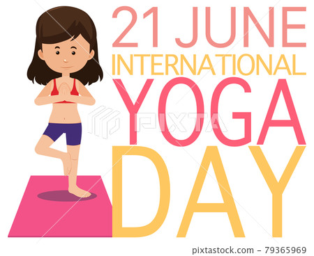 International Yoga Day June 21 banner with... - Stock Illustration ...