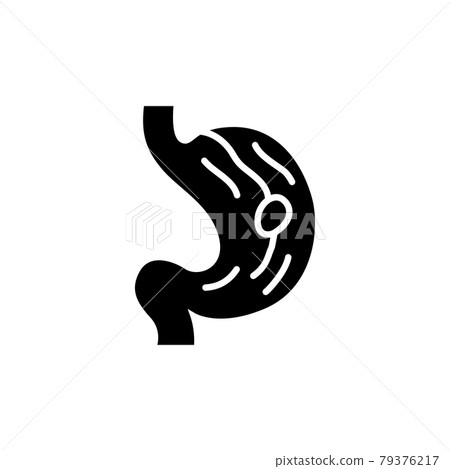 Ulcer stomach line icon. Isolated vector element. - Stock Illustration ...