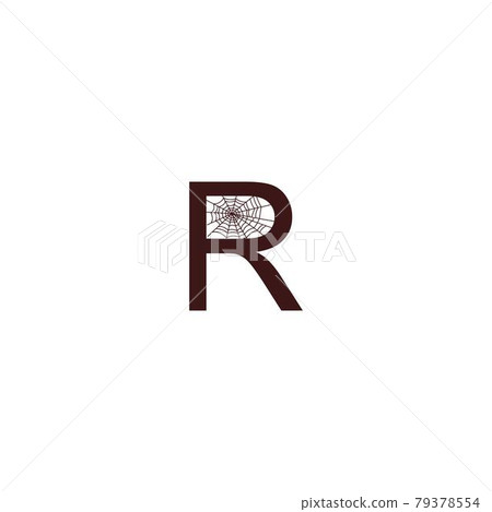 Letter R with spider web icon design template... - Stock Illustration ...