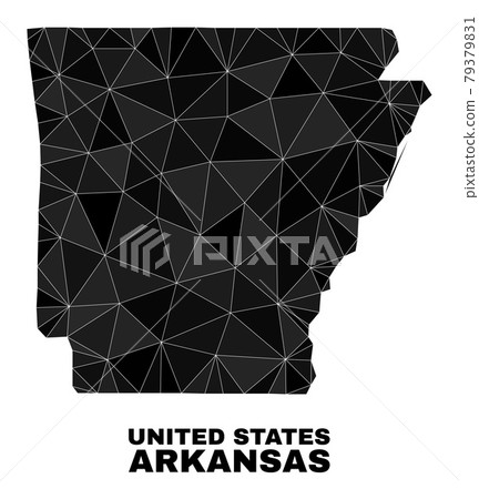 Vector Polygonal Arkansas State Map - Stock Illustration [79379831] - PIXTA