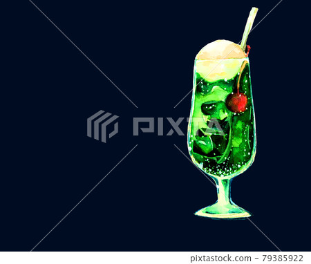 Cream soda: watercolor black background to the... - Stock Illustration ...