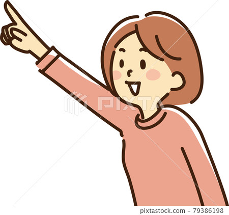 A man pointing with a smile - Stock Illustration [79386198] - PIXTA