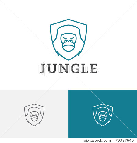 Jungle Strong Shield Gorilla Monkey Ape Rescue... - Stock Illustration ...