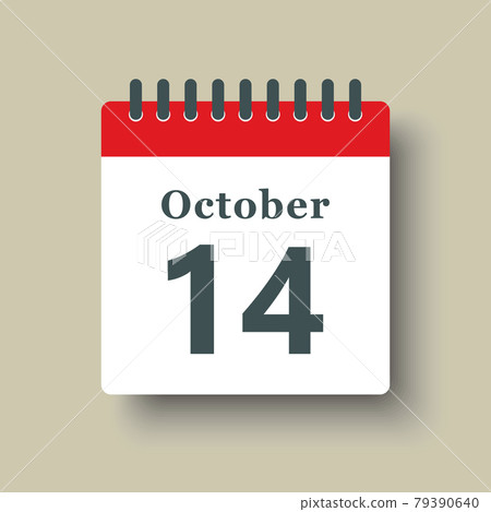 Icon day date 14 October, template calendar page - Stock Illustration ...