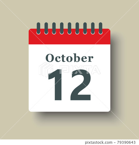 Icon day date 12 October, template calendar page - Stock Illustration ...