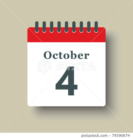 Icon day date 4 October, template calendar page - Stock Illustration ...