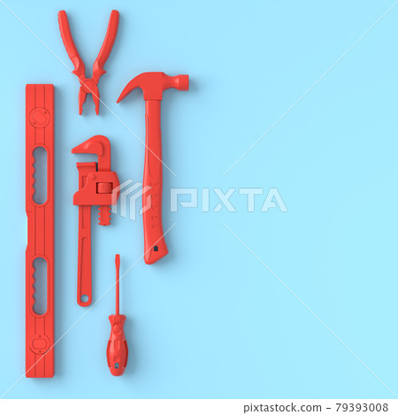 Top view of monochrome construction tools for... - Stock Illustration ...